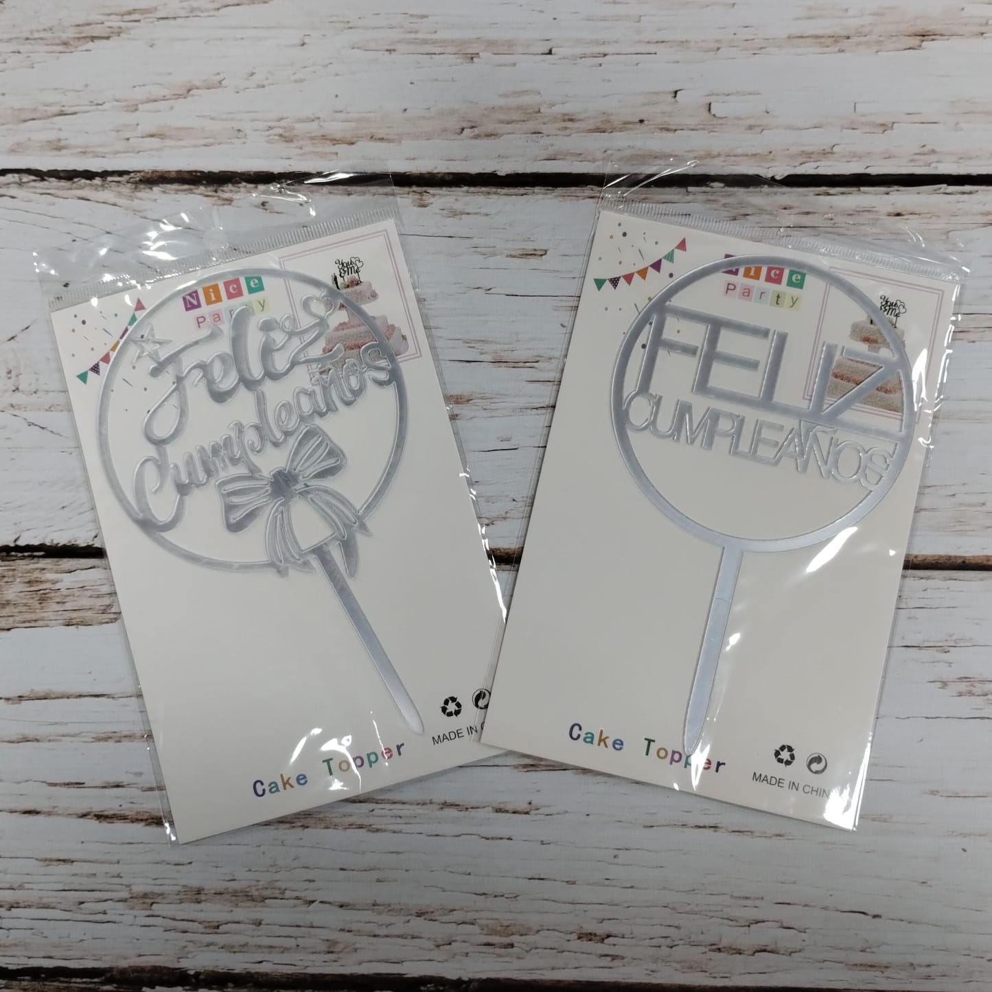 Topper Feliz Cumple Plateado Común 7173 – Redma Nort